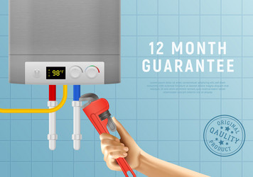 Heating system in house gas boiler radiator Vector Image