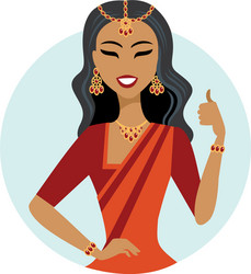 Red indian girl Royalty Free Vector Image - VectorStock