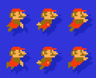 Set of mario moves art super bros Royalty Free Vector Image