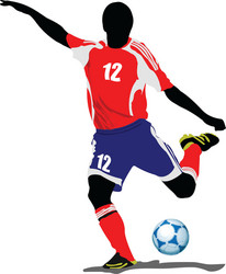 Soccer player shooting a ball Royalty Free Vector Image