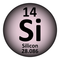 Periodic table element silicon icon Royalty Free Vector