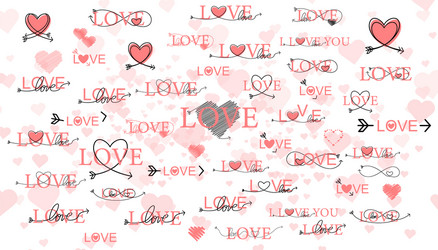 Romantic calligraphy hand drawn heart with words i