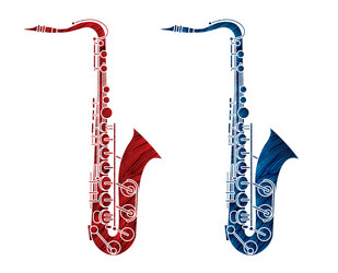 Saxophone instrument cartoon music graphic Vector Image
