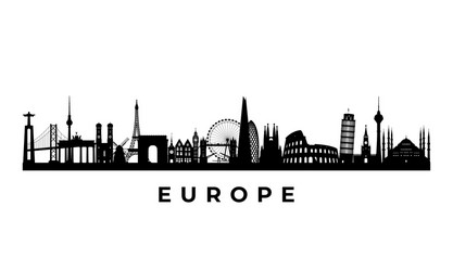 Travel europe word text creative design Royalty Free Vector