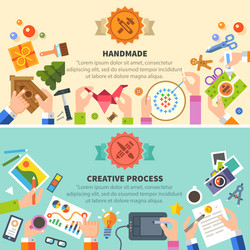 Creative handmade workshop banner Royalty Free Vector Image