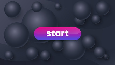 Start game button on abstract dark background Vector Image