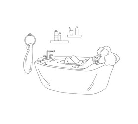 Tub Outline Drawing Vector Images (over 310)