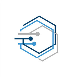 Abstract cyber security logo design dot circle Vector Image