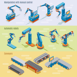 Factory automated production line flat Royalty Free Vector