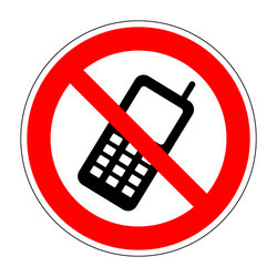 No phone sign red on white background Royalty Free Vector