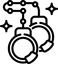 Handcuffs icon outline style Royalty Free Vector Image