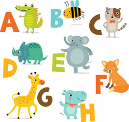 Alphabet letter c-cat exercise with cartoon Vector Image