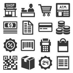 Shopping mall or store icon set Royalty Free Vector Image