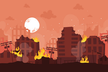 Gradient city fire background Royalty Free Vector Image