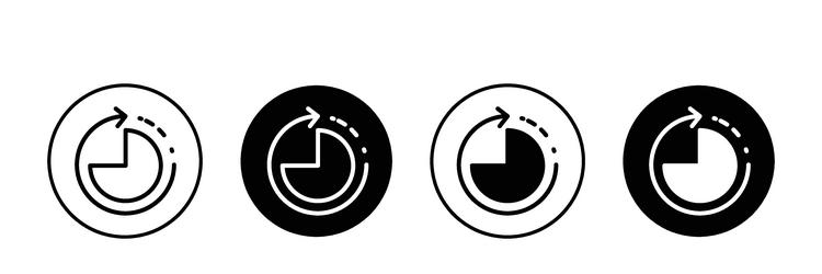 Less time icon set reduce clock hourglass and low Vector Image