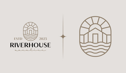 River house logo template universal creative Vector Image