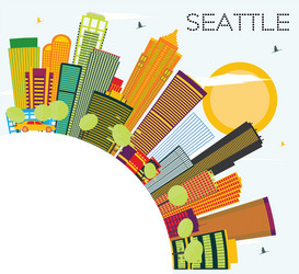 Seattle skyline Royalty Free Vector Image - VectorStock