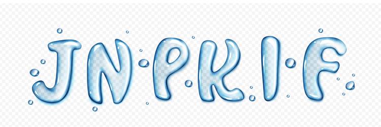 Water font letters png isolated on transparent Vector Image