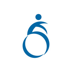 Dissability care logo design with people on wheel Vector Image