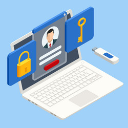 Cyber security isometrics icons Royalty Free Vector Image