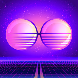 Round sun glasses over retro Royalty Free Vector Image