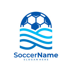 Wave soccer logo template football wave logo Vector Image