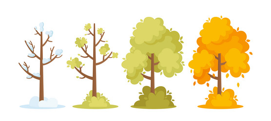Autumn trees set Royalty Free Vector Image - VectorStock