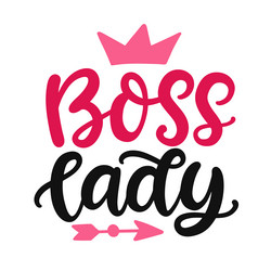 Girl boss card cute handwritten lettering Vector Image