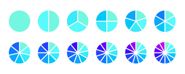 Multicolored circle sections collection pie Vector Image