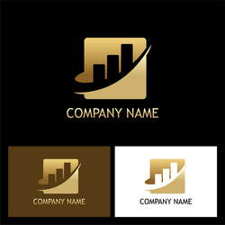 Gold arrow progress logo Royalty Free Vector Image