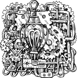 Intricate Mechanical Gears Royalty Free Vector Image