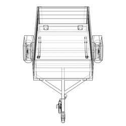 Camping trailer outline isolated on white Vector Image