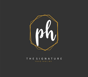 P h ph initial letter handwriting and signature Vector Image