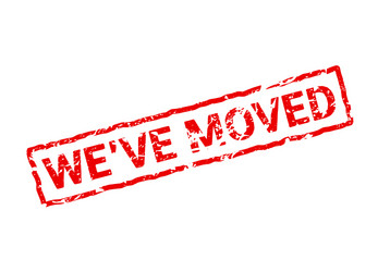 Have move icon we moved announcement sign Vector Image