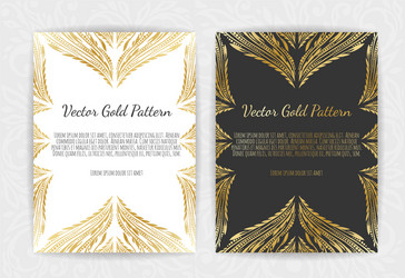 Gold greeting card on a black background luxury Vector Image