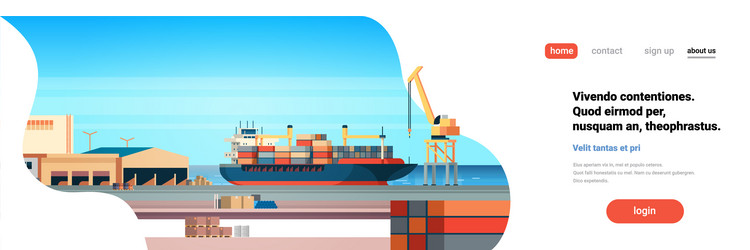 Concept of exporting and importing cargo around Vector Image