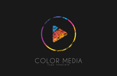 Abstract play media logo design Royalty Free Vector Image