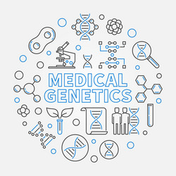 Genetics round with dna line Royalty Free Vector Image