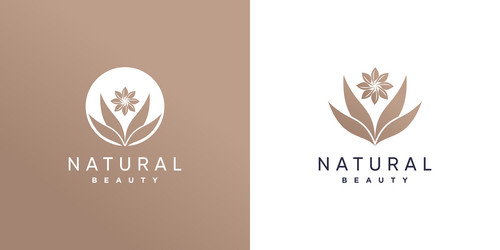 Natural beauty logo with modern concept premium Vector Image