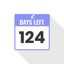 124 days left countdown sales icon days left Vector Image