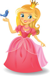 Elegant Princess with Bird Royalty Free Vector Image