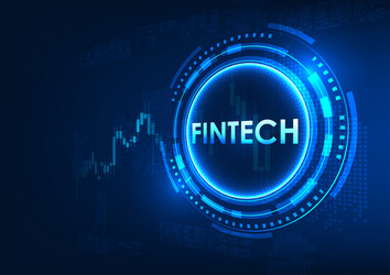 Fintech font technology background financial Vector Image