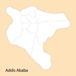 Addis ababa ethiopia map detailed black map Vector Image