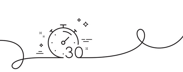 Timer 30 minutes line icon stopwatch time sign Vector Image