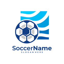 Wave soccer logo template football wave logo Vector Image
