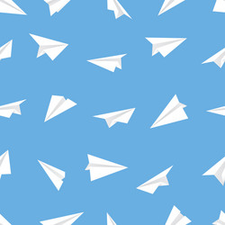 White airplanes on pattern layout seamless mockup Vector Image