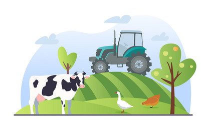 Modern farming agriculture compositions Royalty Free Vector
