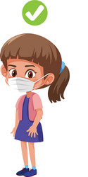 Do and dont wearing mask Royalty Free Vector Image