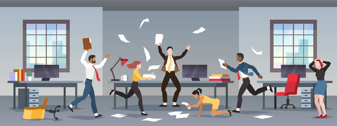 Businessman leader time management control woman Vector Image