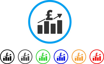 Pound sales growth chart rounded icon Royalty Free Vector